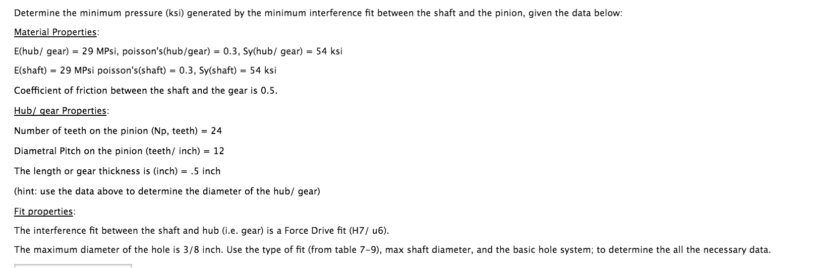 Determine the minimum pressure (ksi) generated by the | Chegg.com