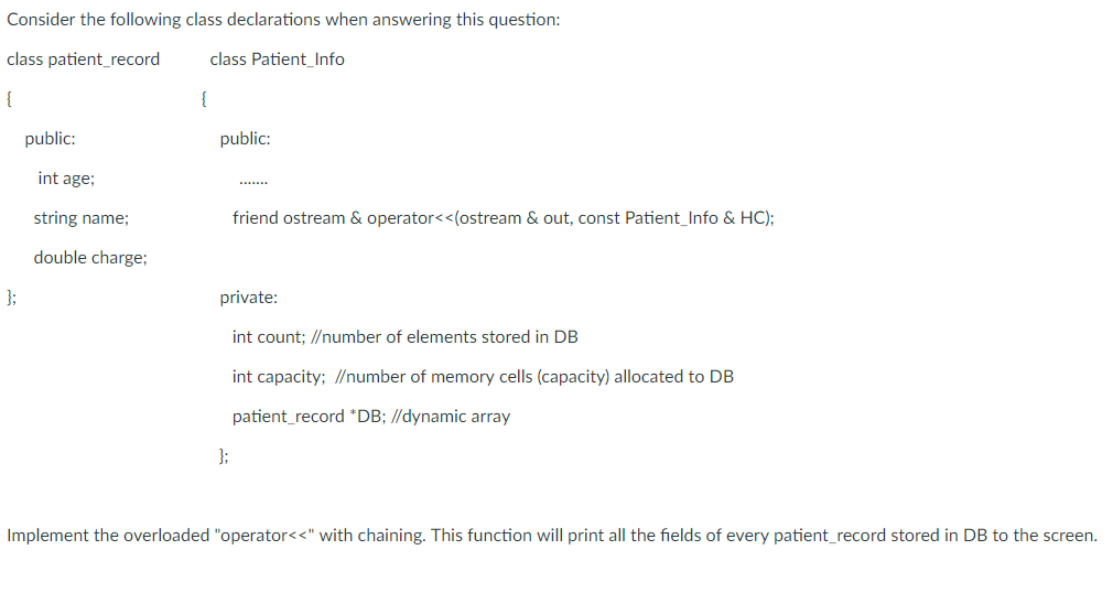 Solved Consider the following class declarations when | Chegg.com