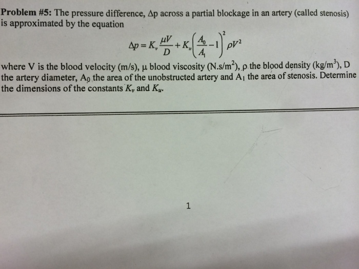 Solved Problem #5: The pressure difference, triangle p | Chegg.com