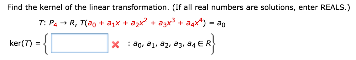 Solved Find The Kernel Of The Linear Transformation If All