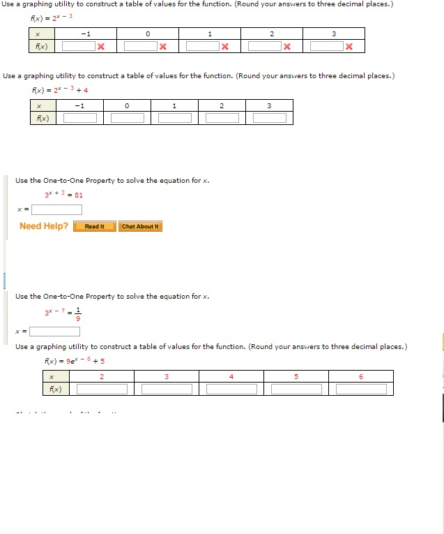 Solved Use A Graphing Utility To Construct A Table Of Values 6860