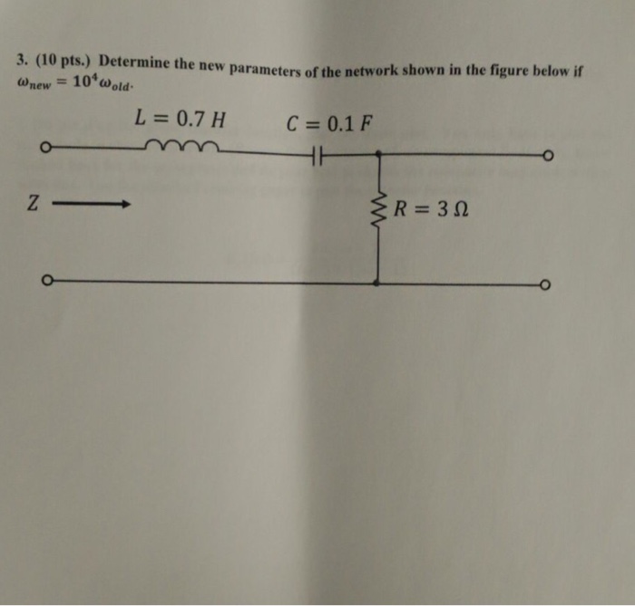Solved Determine the new parameters of the network shown in | Chegg.com