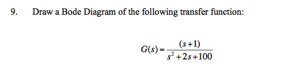 Solved Draw a Bode Diagram of the following transfer | Chegg.com