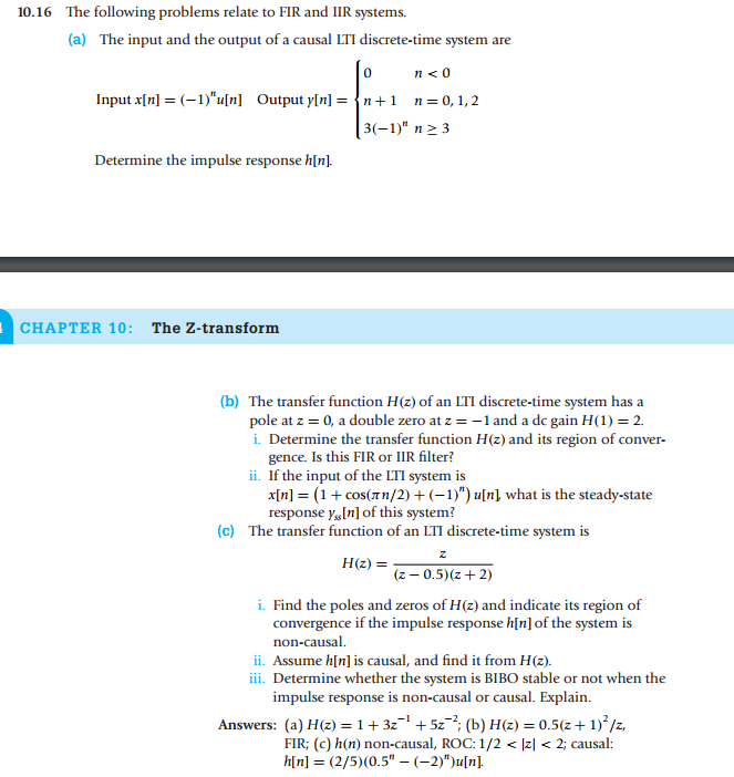 Solved The following problems relate to FIR and IIR systems. | Chegg.com