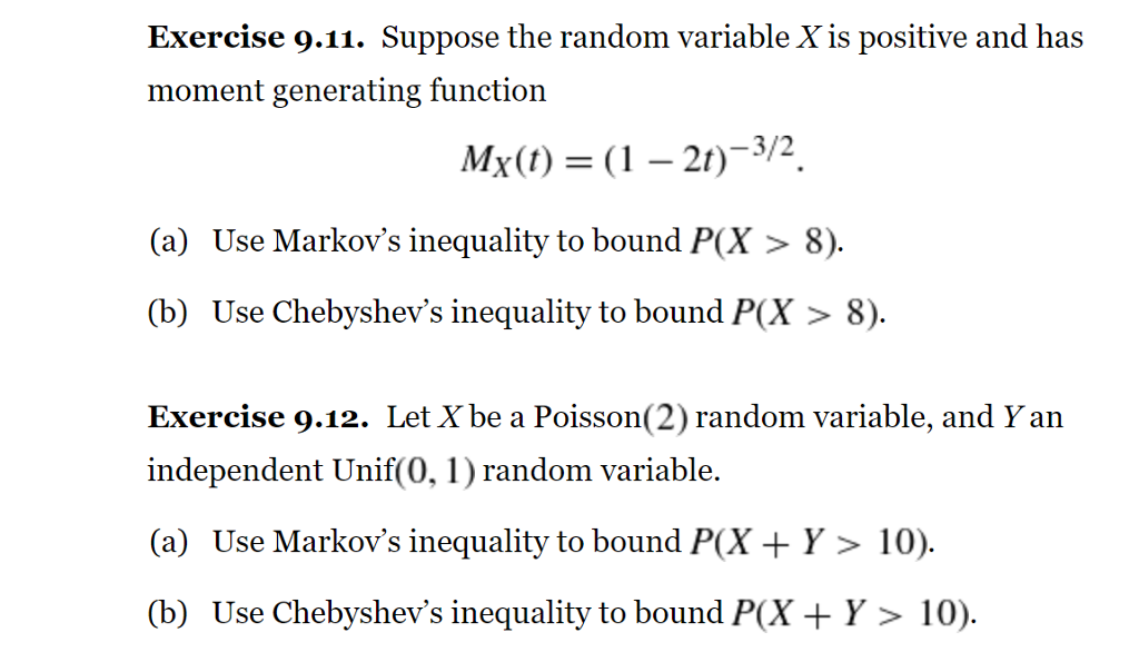 Solved Exercise 9.11. Suppose the random variable X is | Chegg.com