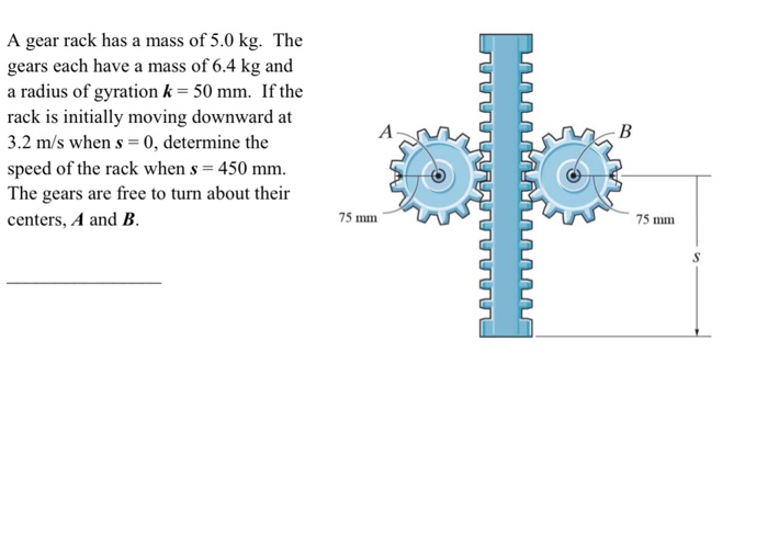 Solved A gear rack has a mass of 5.0 kg. The gears each have | Chegg.com