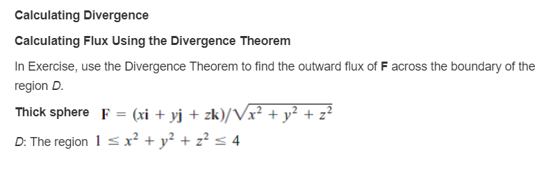 Solved Calculating Divergence Calculating Flux Using the | Chegg.com