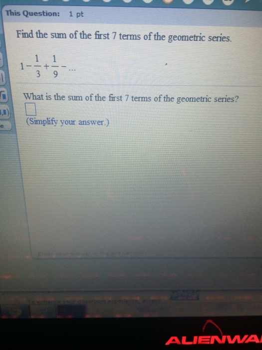 Solved Find the sum of the first 7 terms of the geometric | Chegg.com