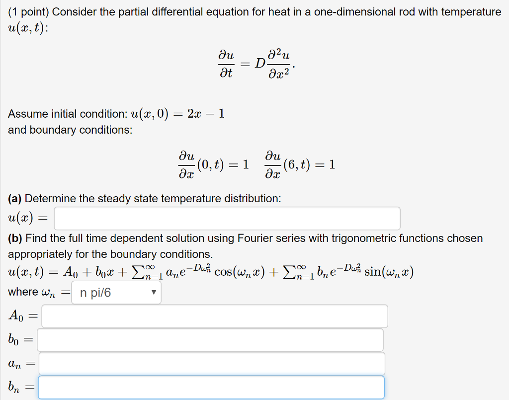 Consider the partial differential equation for heat | Chegg.com
