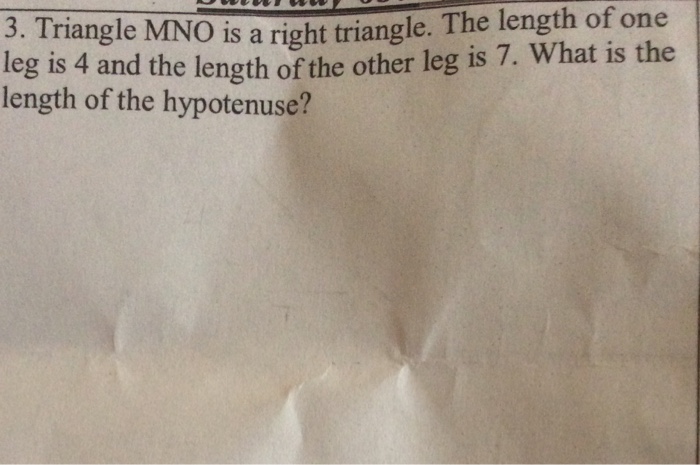 Solved Triangle MNO is a right triangle. The length of one, | Chegg.com