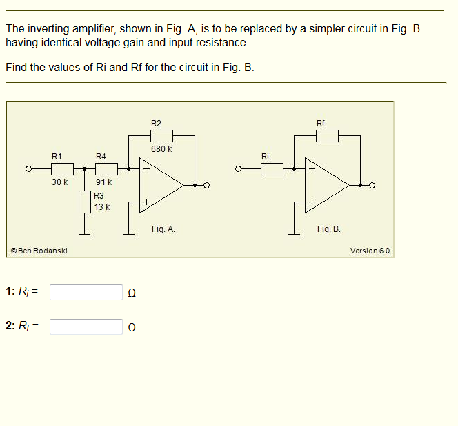 Solved The inverting amplifier, shown in Fig. A, is to be | Chegg.com