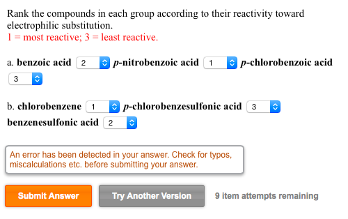 Solved Rank the compounds in each group according to their | Chegg.com