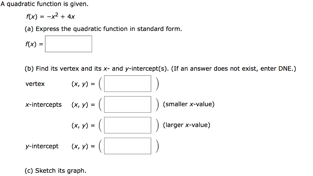 Solved A Quadratic Function Is Given Rx x2 4x a Chegg
