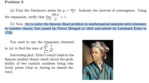 Solved try to solve the famous Basel problem in mathematical | Chegg.com