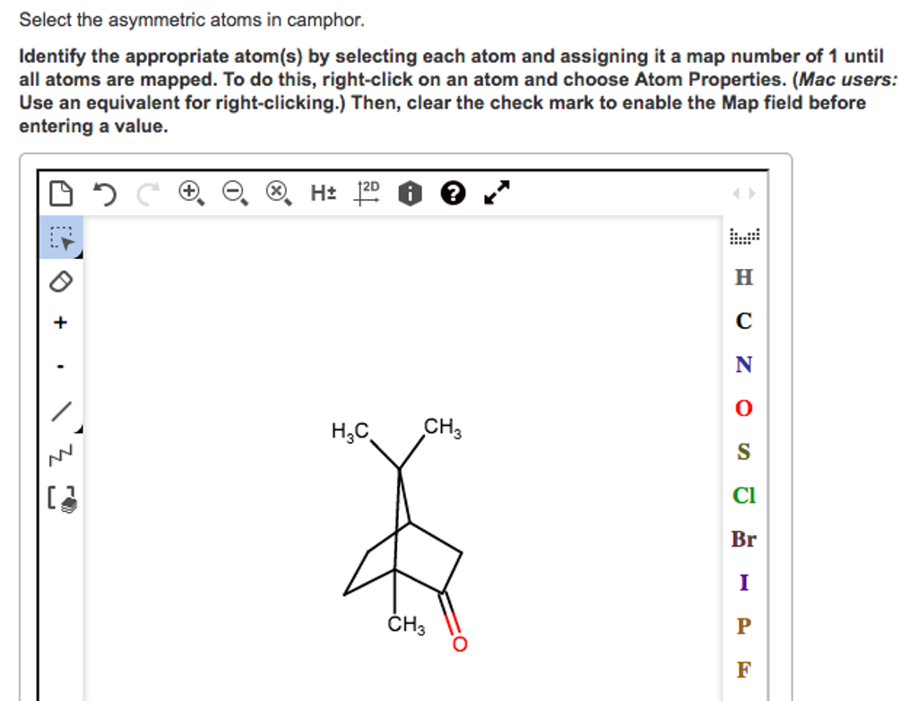 Solved Select the asymmetric atoms A) B) C) | Chegg.com