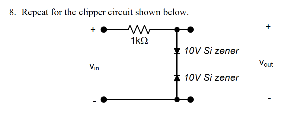 Solved Repeat for the clipper circuit shown below. | Chegg.com