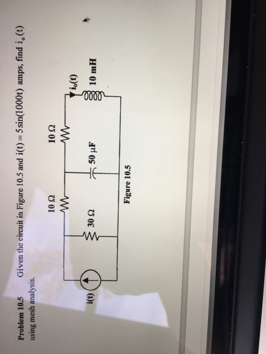 Solved Given the circuit in Figure 10.5 and i(t) = | Chegg.com