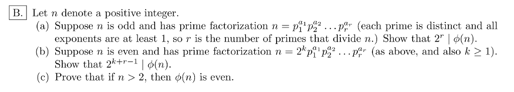 Solved Let n denote a positive integer. (a) Suppose n is | Chegg.com