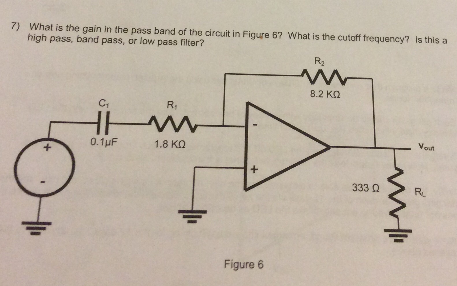 Solved Gain in pass band, cutoff frequency, and type of | Chegg.com