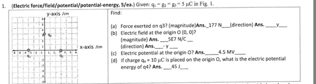 Solved 1. (Electric force/field/potential/potential-energy, | Chegg.com