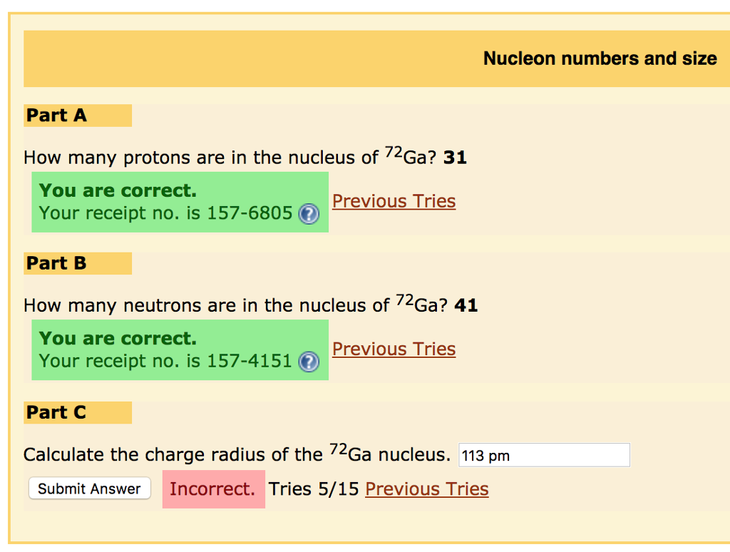 Solved Nucleon numbers and size Part A How many protons are | Chegg.com