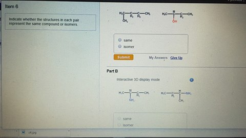 Solved Indicate whether the structures in each pair | Chegg.com