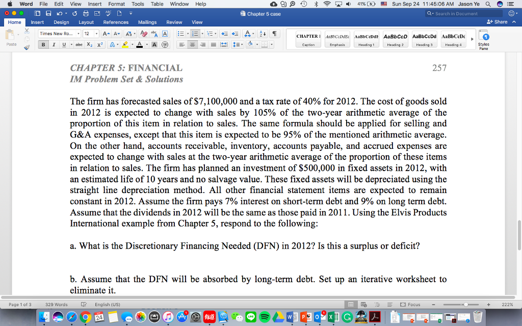 Solved Word File Edit View Insert Format Tools Table Window | Chegg.com