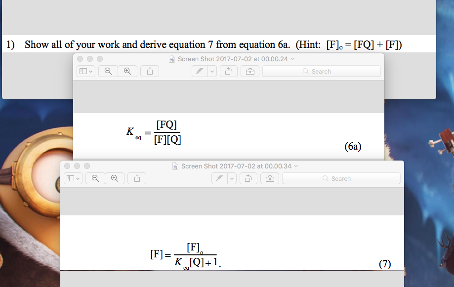 Solved Show all of your work and derive equation 7 from | Chegg.com Solved Show all of your work and derive equation 7 from | Chegg.com