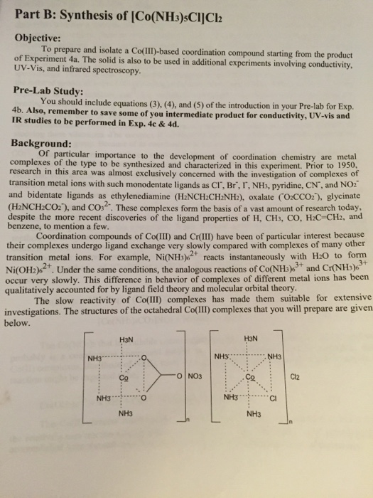 Solved Inorganic Chemistry Lab Experiment-after experiment | Chegg.com