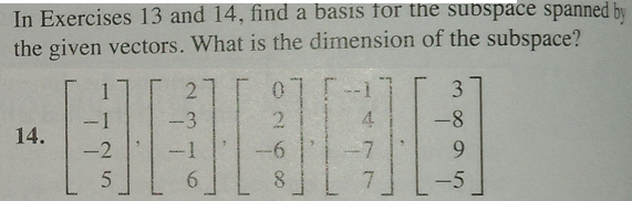 Solved In Exercises 13 and 14, find a basis for the subspace | Chegg.com