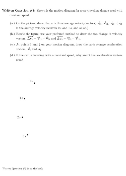 Solved Shown is the motion diagram for a car traveling along | Chegg.com