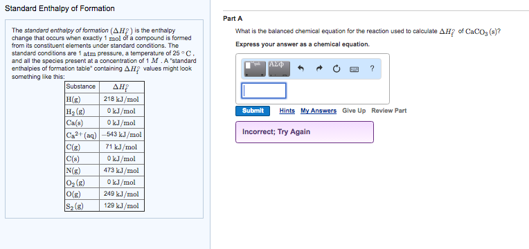 Solved The standard enthalpy of formation (delta H_f degree) | Chegg.com