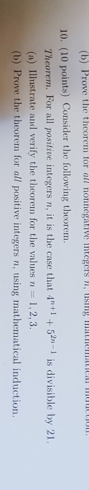 Solved b) Prove the theorem for all nonnegativc integers n· | Chegg.com