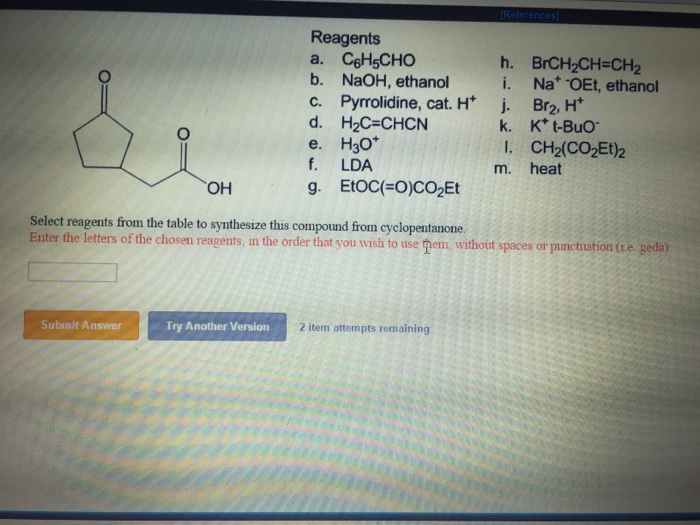Solved Select reagents from the table to synthesize this | Chegg.com