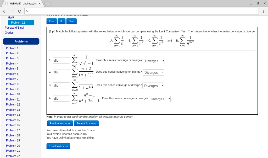 Solved Match the following series with the series below in | Chegg.com