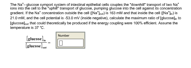 Solved: The Na+-glucose Symport System Of Intestinal Epith... | Chegg.com