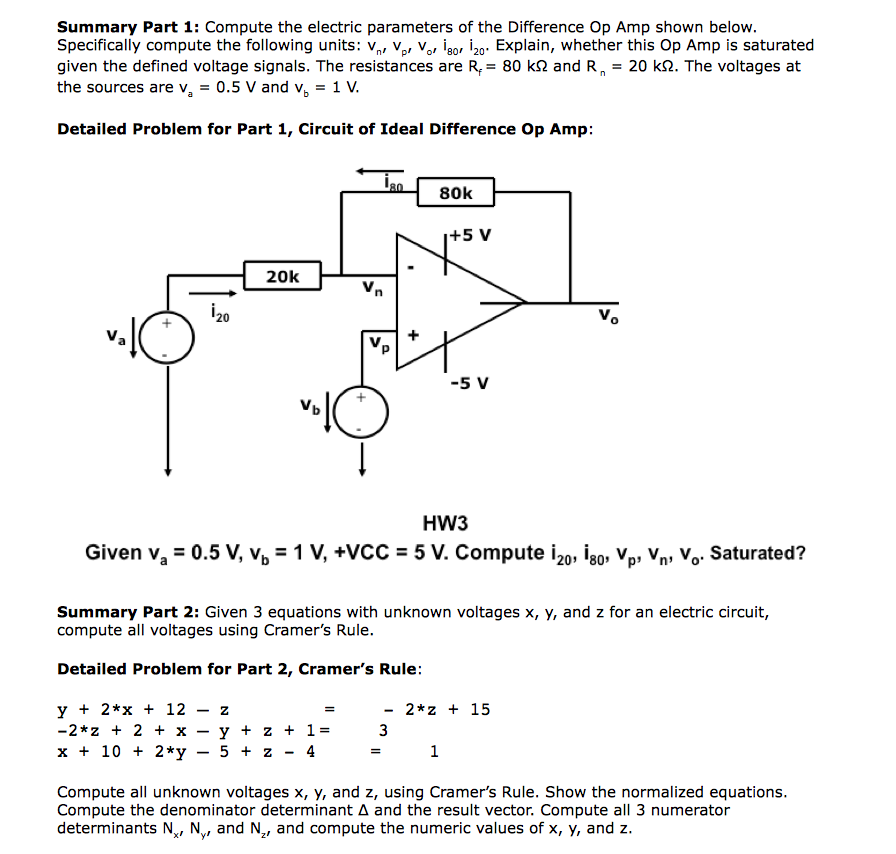 Solved Summary Part 1: Compute the electric parameters of | Chegg.com