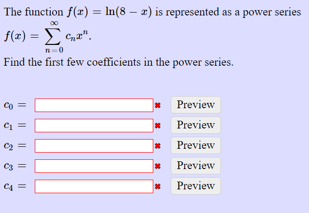 Solved The function f(x) = ln(8 - x) is represented as a | Chegg.com