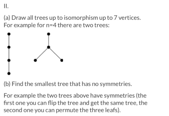 Solved Draw all trees up to isomorphism up to 7 vertices. | Chegg.com