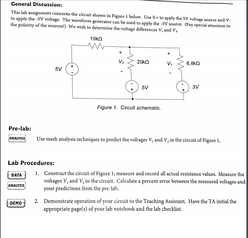Solved This lab assignment concerns the circuit shown in | Chegg.com