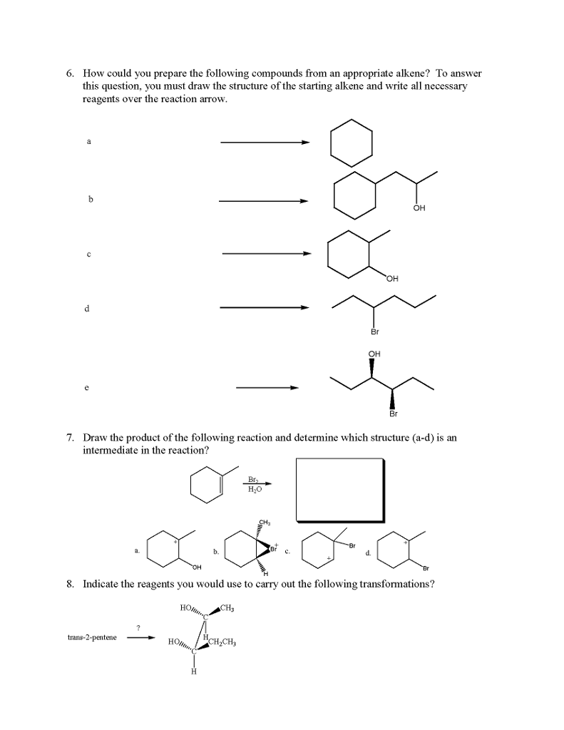 Solved 6. How could you prepare the following compounds from | Chegg.com