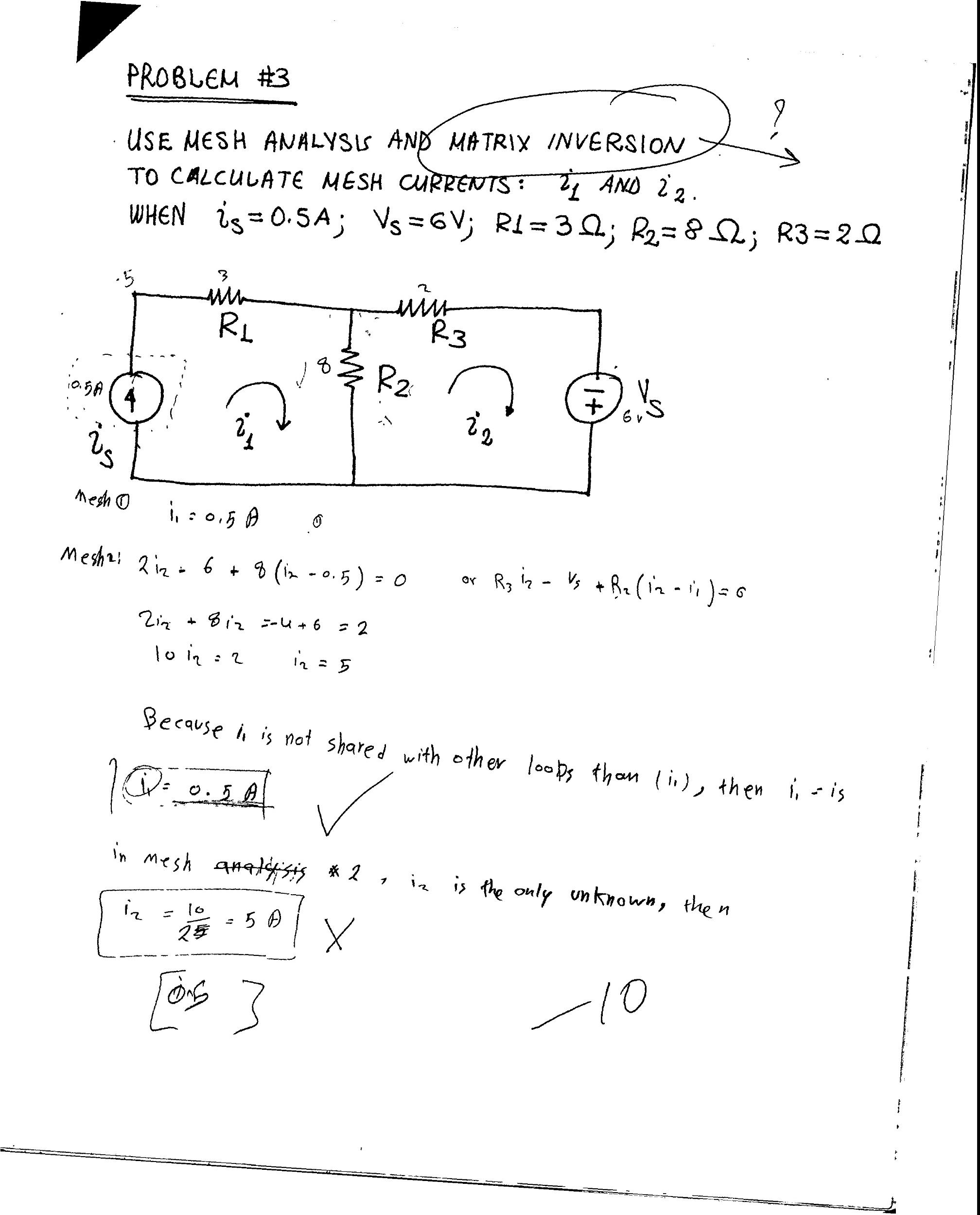 Solved: Use Mesh Analysis And Matry Invenrsion To Calculat... | Chegg.com