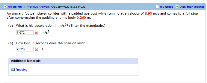 Solved An Unwary Football Player Collides With A Padded