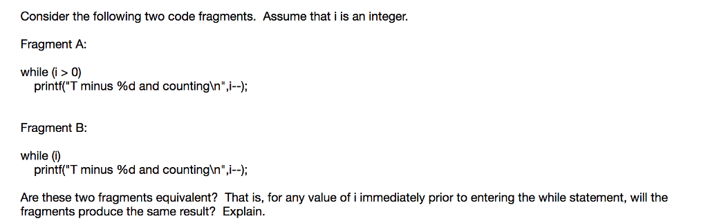 Solved Consider the following two code fragments. Assume | Chegg.com