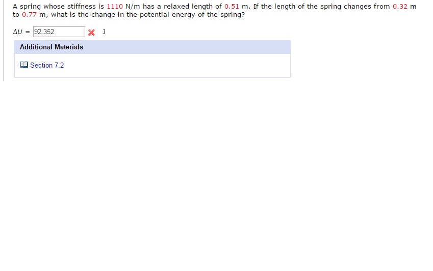 Solved A spring whose stiffness is 1110 N/m has a relaxed | Chegg.com