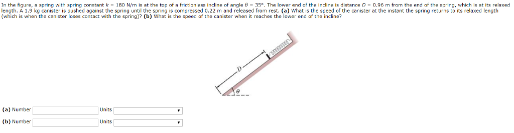 Solved In the figure, a spring with spring constant k = 180 | Chegg.com