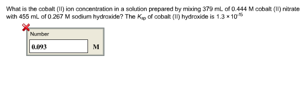Solved What is the cobalt (II) ion concentration in a | Chegg.com