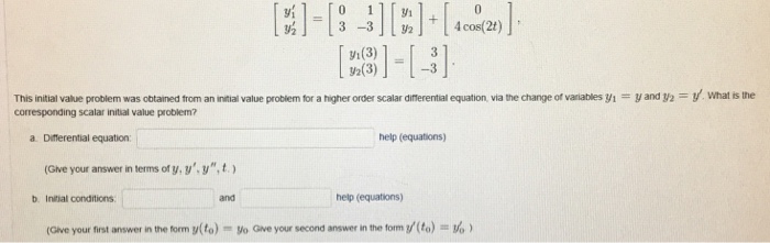 Solved This initial value problem was obtained from an | Chegg.com