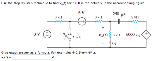 Solved Use the step-by-step technique to find v0(t) for t > | Chegg.com
