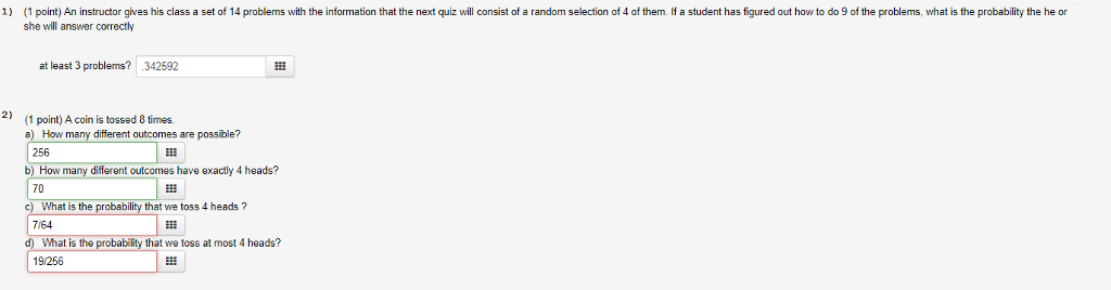 Solved 1) 1 point) An instructor gives his class a set of 14 | Chegg.com Solved 1) 1 point) An instructor gives his class a set of 14 | Chegg.com